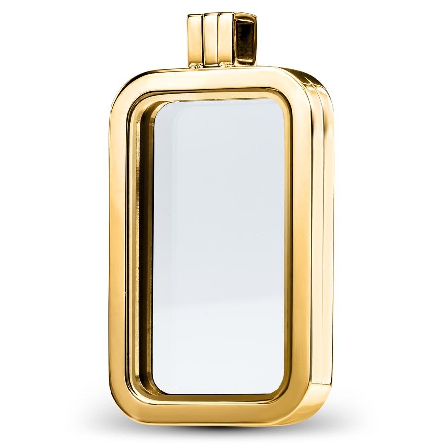 Buy Gold-Plated Stainless Steel Plain-Front Bezel (1 oz Gold Bar) | APMEX