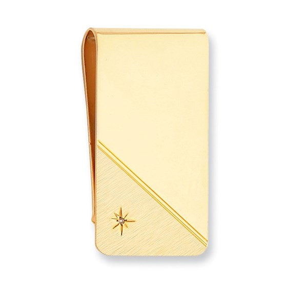 Buy Gold-plated Star Cut .001 ct. Diamond Money Clip | APMEX
