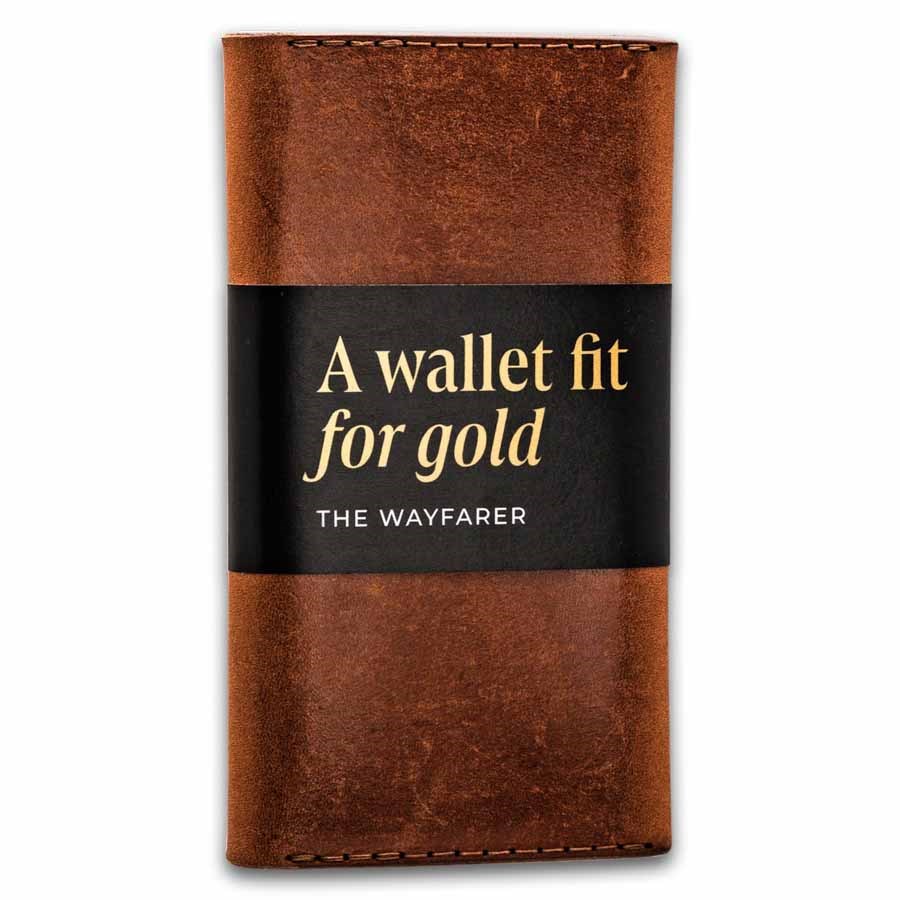 Buy The Wayfarer Goldback Leather Wallet (Brown) | APMEX