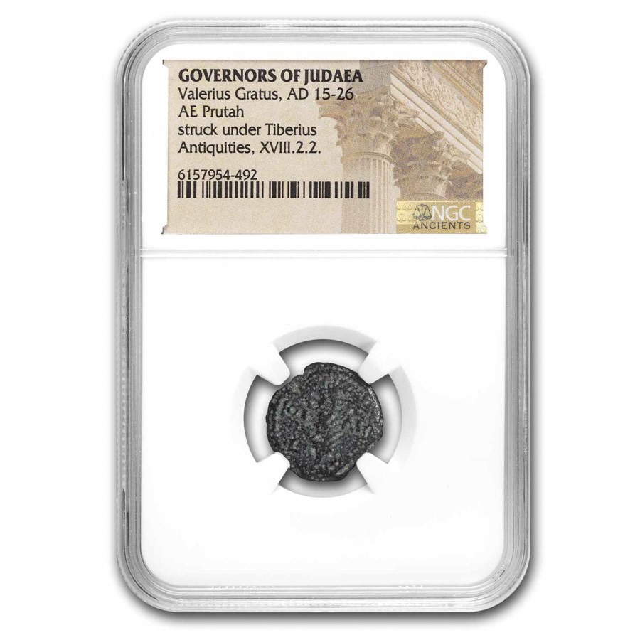 Buy Governors of Judeah AE Prutah Valerius Gratus (15-26 AD) NGC | APMEX