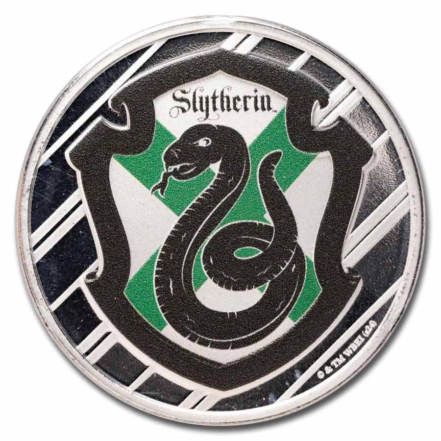 Harry Potter 1 oz Silver Houses in TEP (Random, Abrasions)