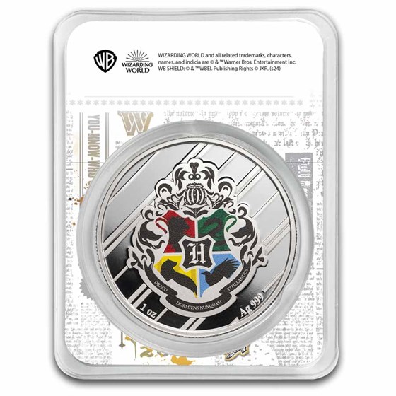 Harry Potter 1 oz Silver Houses; Slytherin Colorized with TEP