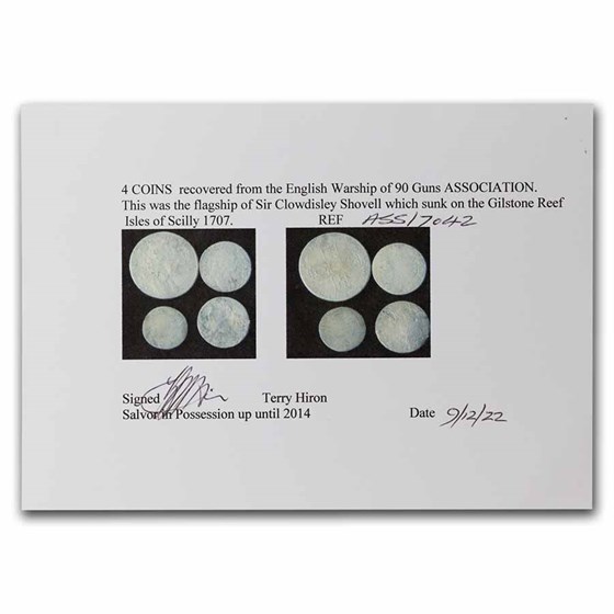 Buy HMS Association Shipwreck 4 Coin Set with Salvage Papers | APMEX