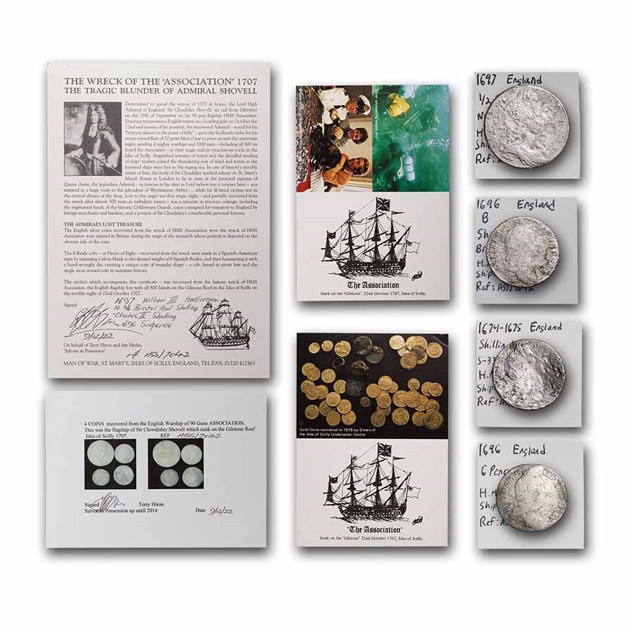 Buy HMS Association Shipwreck 4 Coin Set with Salvage Papers | APMEX