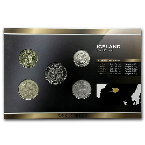 Buy Iceland 1-100 Kronur Coin Set Unc | APMEX