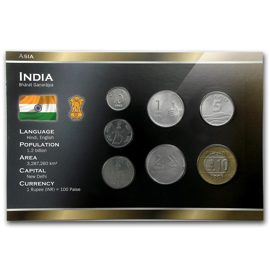 Buy India 10 Paise-10 Rupees 7-Coin Set Unc | APMEX