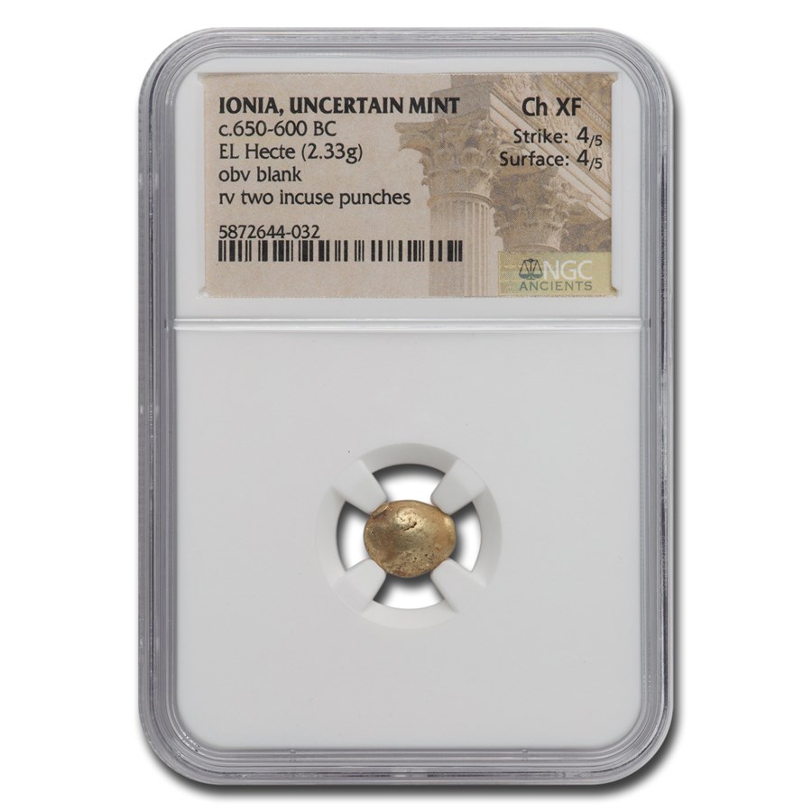 Ionia Uncertain Mint Gold EL Hecte (c.650-600 BC) Ch XF NGC