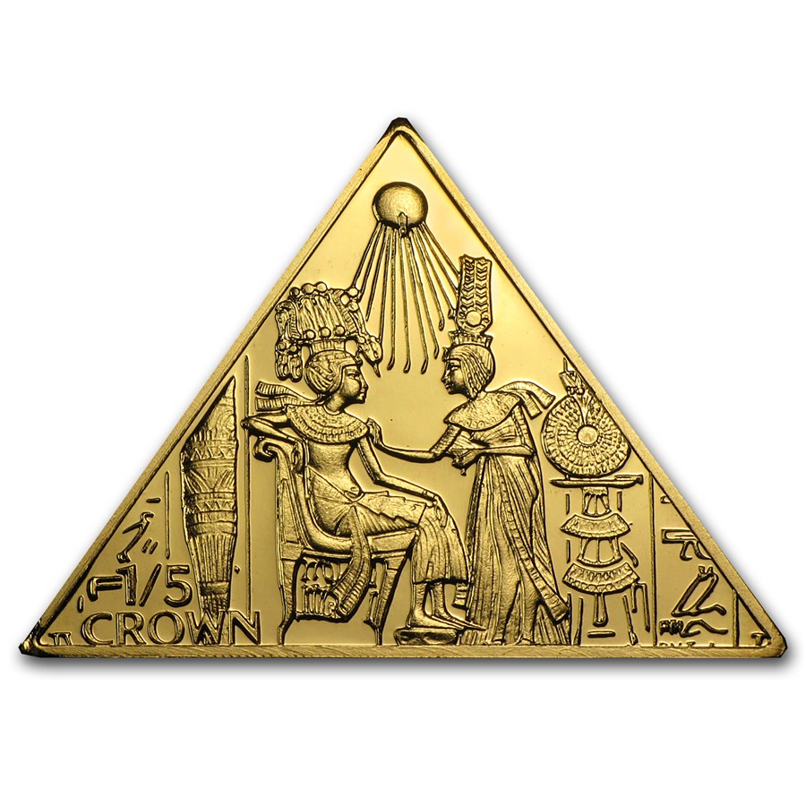 Buy Isle of Man Gold 1/5 oz Crown King Tut Triangle Coin (Random) | APMEX
