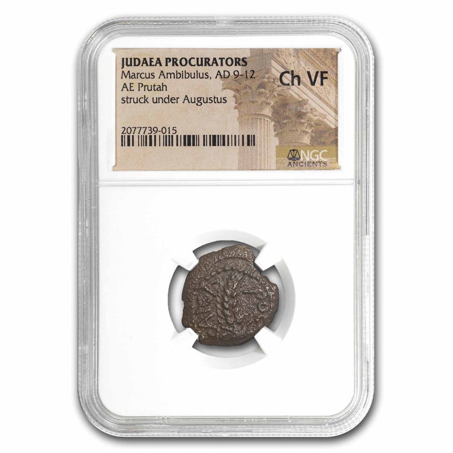 Judaea Procurators AE Prutah Marcus Ambibulus (9-12 AD) Ch VF NGC