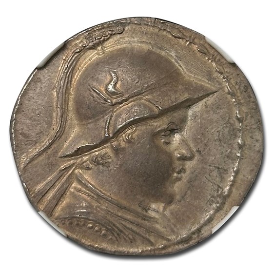 Kingdom of Bactria AR Tetradrachm (170-145 BC) Ch AU NGC
