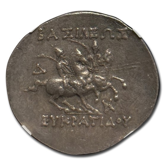Kingdom of Bactria AR Tetradrachm (170-145 BC) CH XF NGC