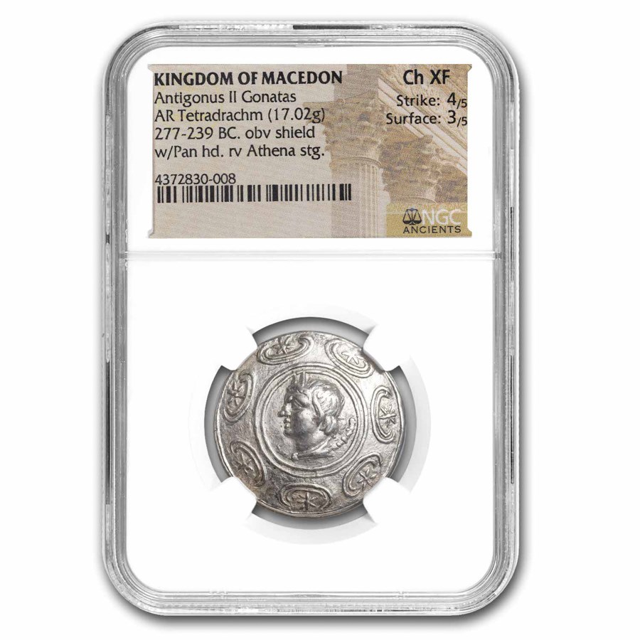 Kingdom of Macedon AR Tetradrachm 277-239 BC Ch XF NGC