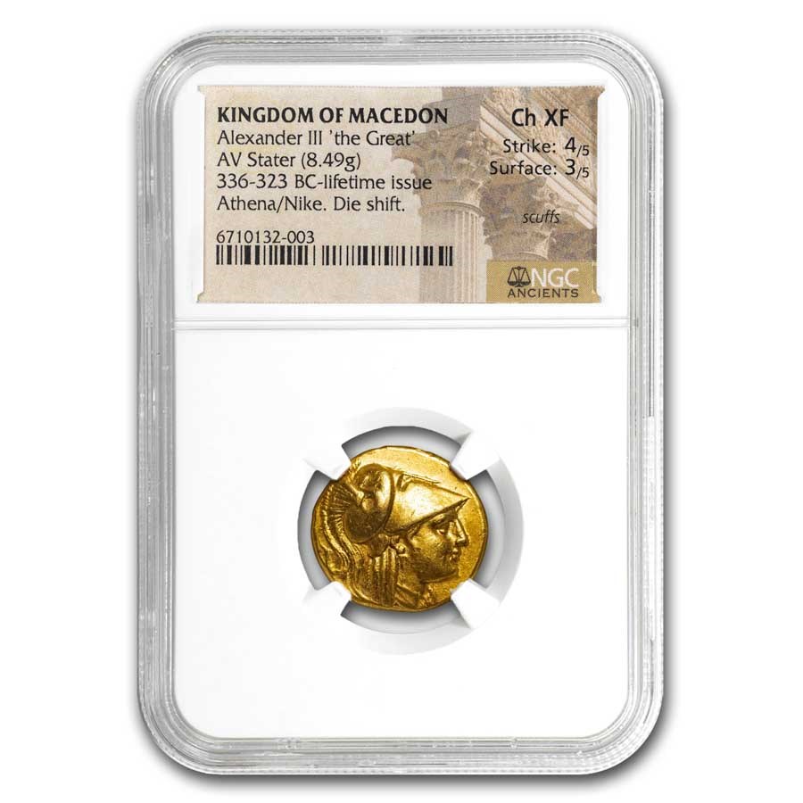 Kingdom of Macedon Gold Stater Alexander III 336-323 BC XF NGC