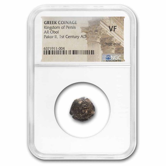 Kingdom of Persis AR Obol Pakor II (1st Cent AD) VF NGC (Random)