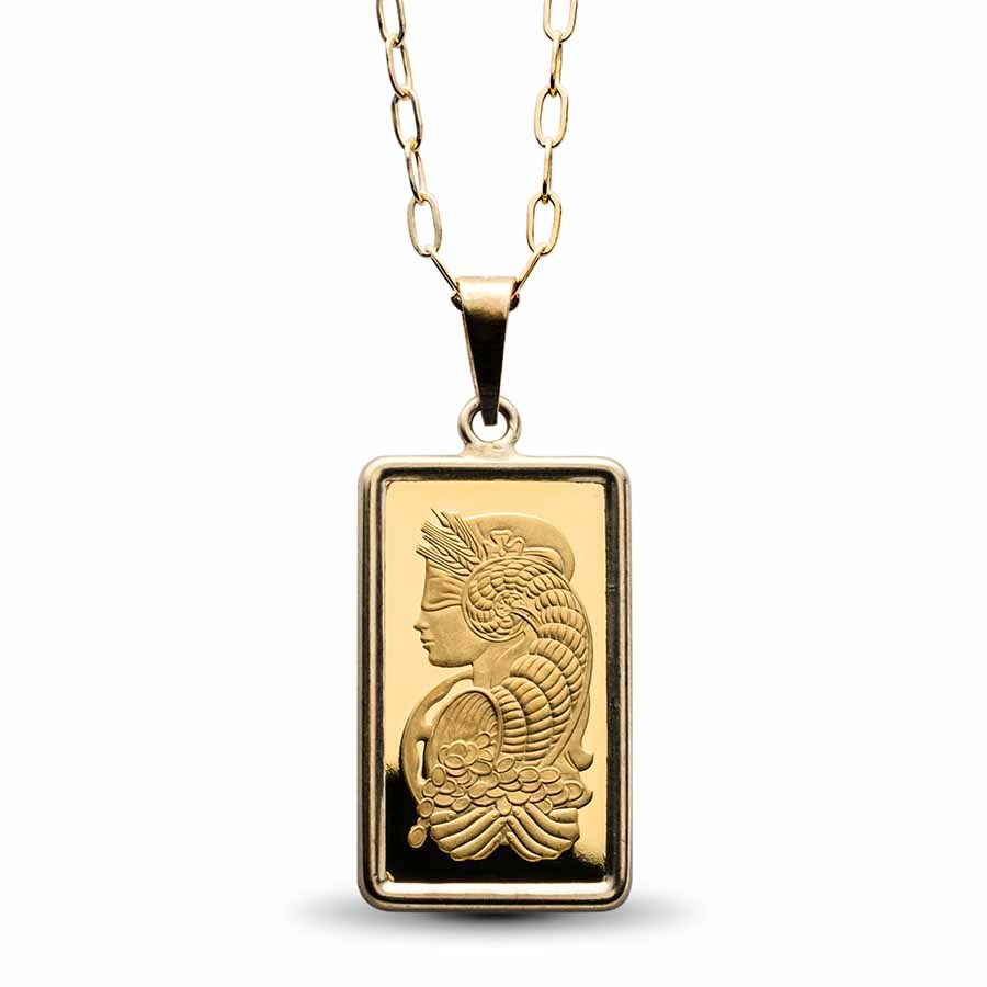 Buy Ladies 5 gram Gold Pamp Suisse Pendant w/ 20" Chain | APMEX