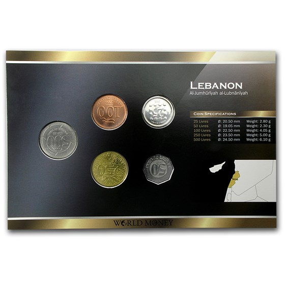 Buy Lebanon 25-500 Livres 5-Coin Set BU | APMEX