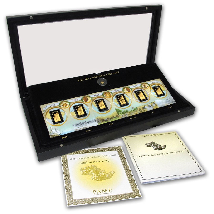 Buy Legendary Gold Rushes of the World - Six .9999 Gold Bar Set | APMEX