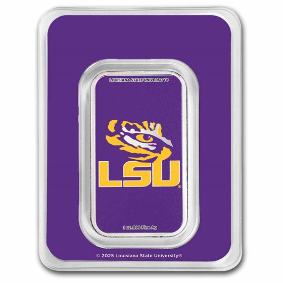 Louisiana State University 1 oz Silver Colorized Bar (in TEP)