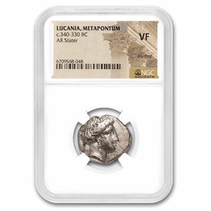 Lucania, Metapontum AR Stater (340-330 BC) VF NGC