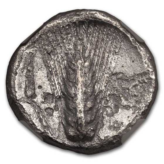 Lucania, Metapontum AR Stater (340-330 BC) VG NGC (Leukippos)