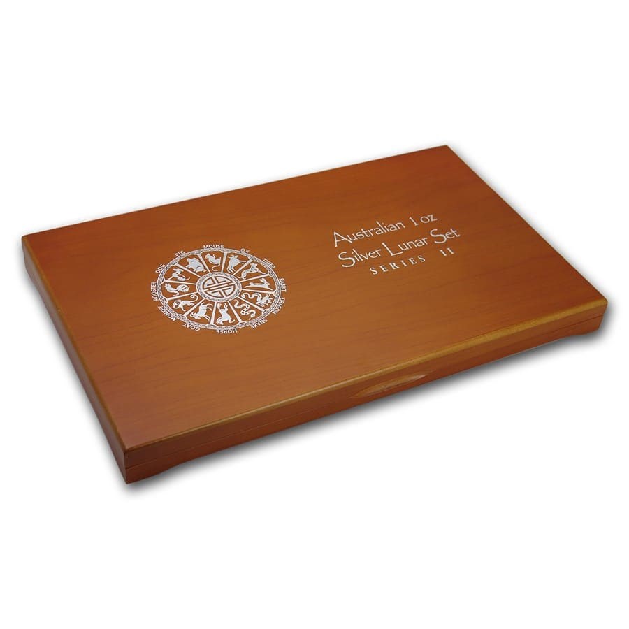 Buy Lunar Series II (1 oz Silver) 12-Coin Wood Presentation Box | APMEX