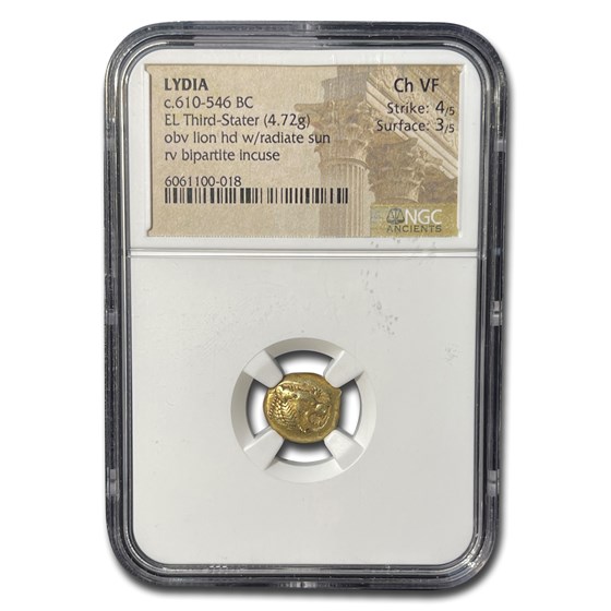 Buy Lydia Gold EL Third Stater (610-546 BC) Ch VF NGC | APMEX