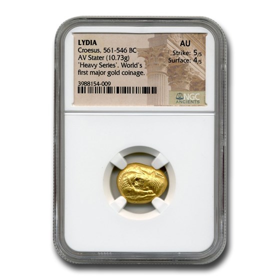 Buy Lydia Gold Stater Croesus (561-546 BC) AU NGC | APMEX