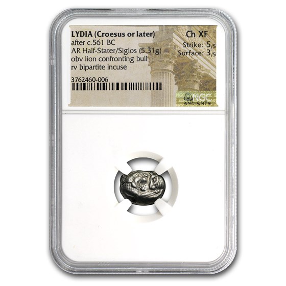 Buy Lydia Silver AR Half Stater Croesus (561-546 BC) CH XF NGC | APMEX
