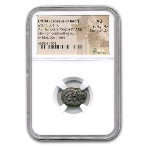 Buy Lydian Silver Half Stater Croesus (561-546 BC) AU NGC | APMEX