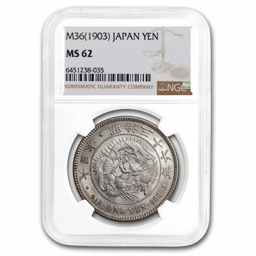 Buy M36 (1903) Japan 1 Yen Meiji Era MS-62 NGC | APMEX
