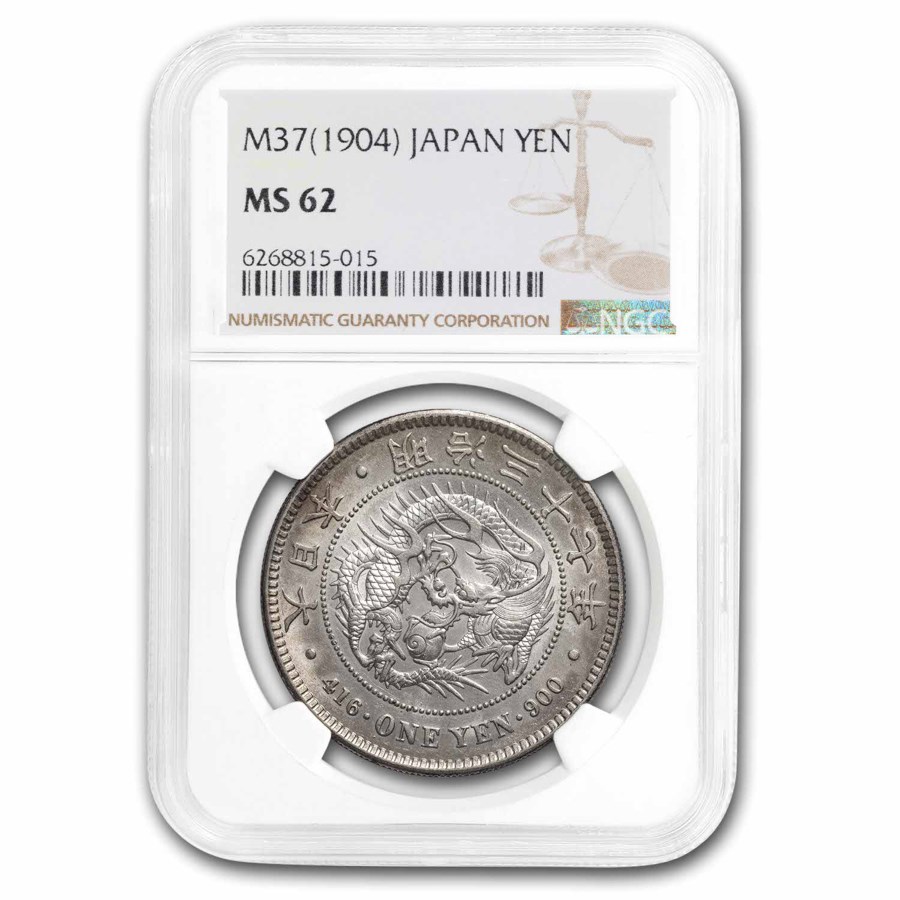 M37 (1904) Japan 1 Yen Meiji Era MS-62 NGC