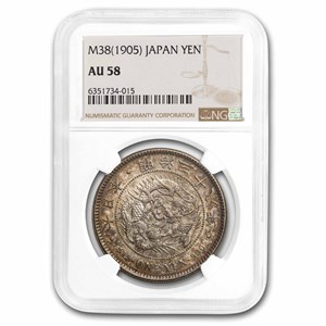 Buy M38 (1905) Japan 1 Yen Meiji Era AU-58 NGC | APMEX