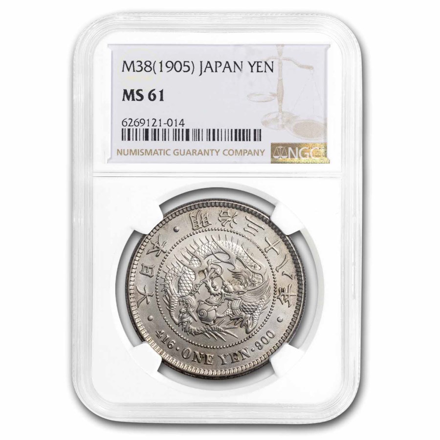 M38 (1905) Japan 1 Yen Meiji Era MS-61 NGC