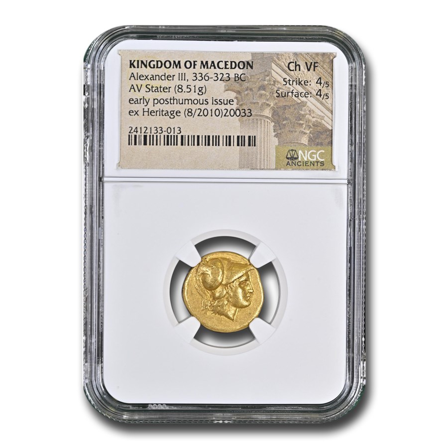 Macedon AV Stater Alexander III (336-323 BC) Ch VF NGC (4/4)