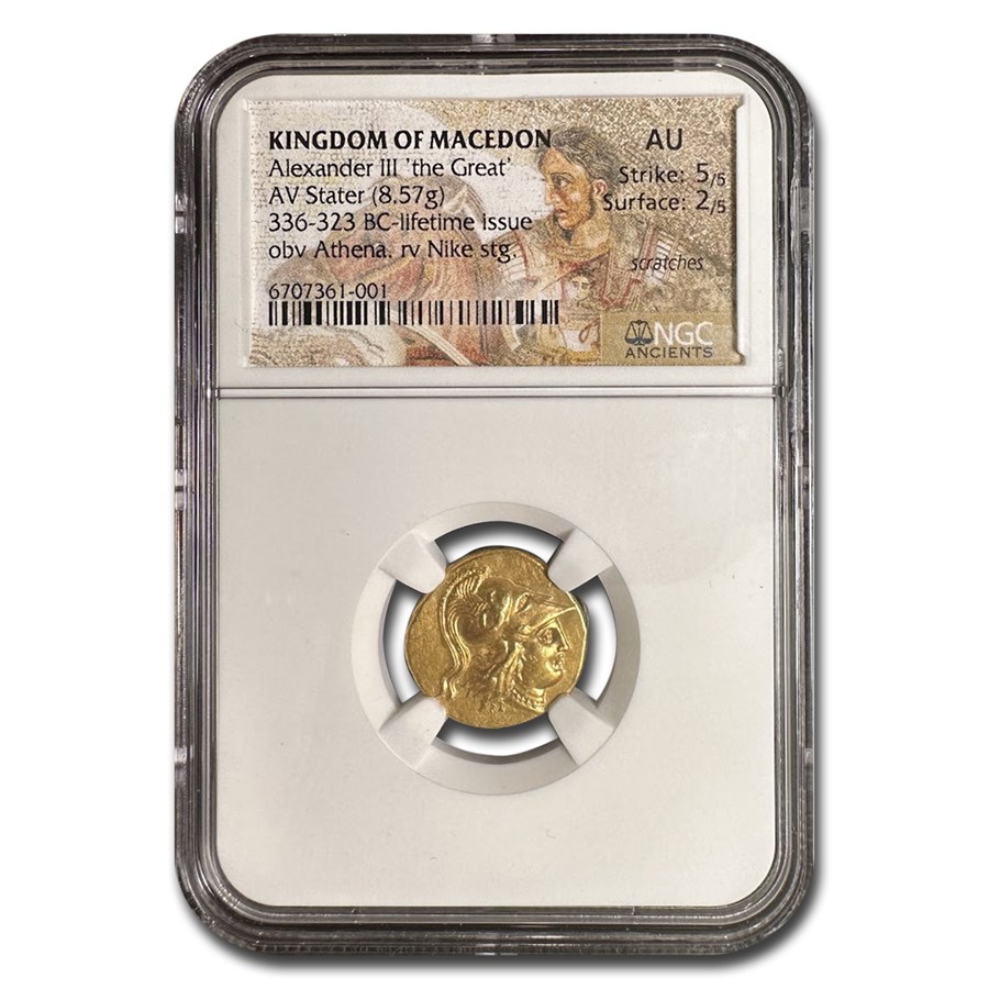 Buy Macedon Gold Stater Alexander III (336-323 BC) AU NGC | APMEX