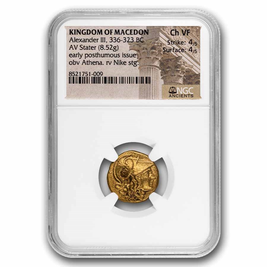 Buy 336-323 BC Macedonia Gold Stater Ch VF NGC 4/4 | APMEX