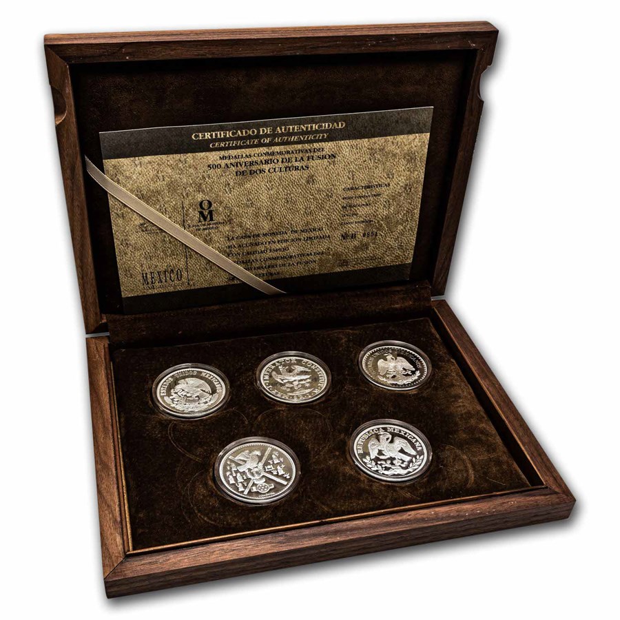 Buy Mexico 5-Coin Silver 500th Anniversary "Cultural Fusion" Set | APMEX