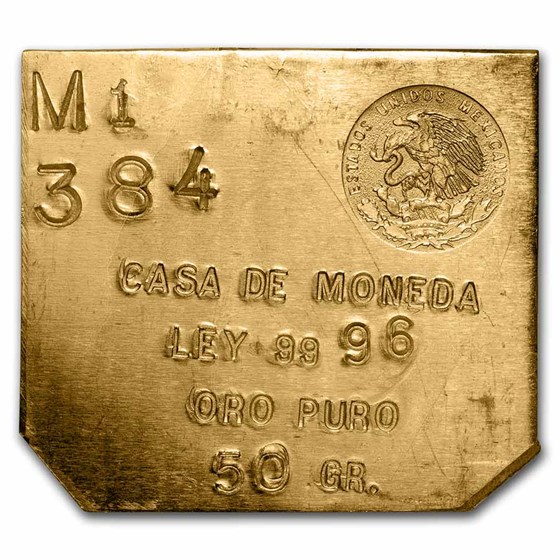Buy Mexico Casa de Moneda 50 Gram Gold Bar MS-64 PCGS | APMEX