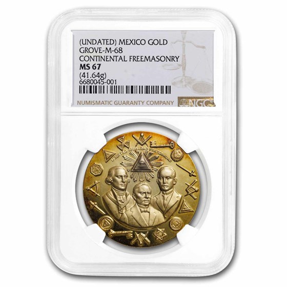 Buy Mexico Gold Medallic Set Continental Freemasonry NGC (Grove-M 68 ...