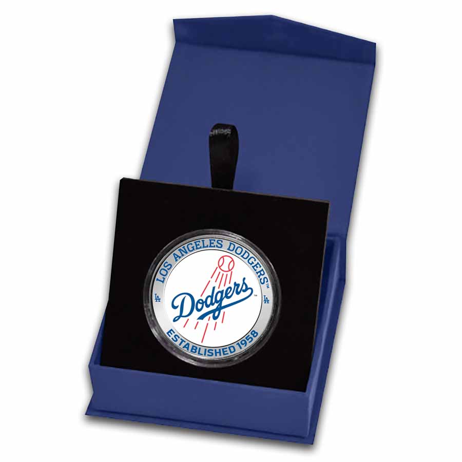 APMEX - MLB Los Angeles Dodgers 1 oz Silver Colorized Round (w/ Box)