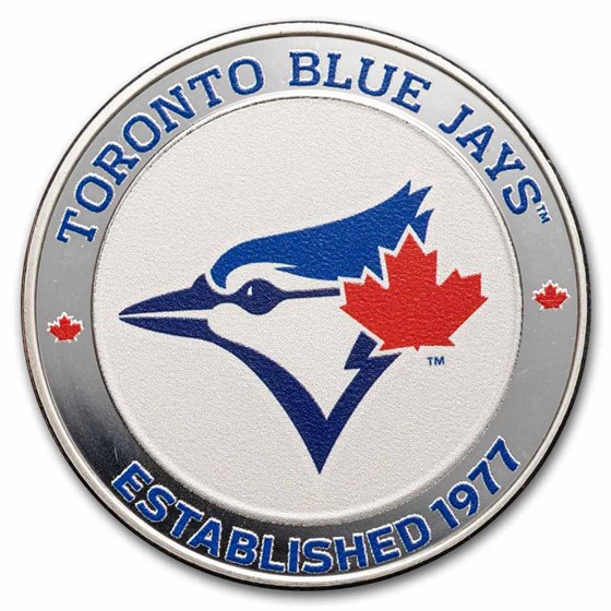 MLB Toronto Blue Jays 1 oz Silver Colorized Round (w/ Box)