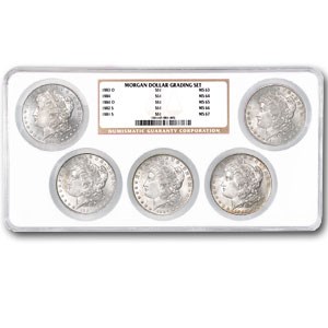 Buy Morgan Dollar Grading Set MS-63 to MS-67 NGC (Multiholder) | APMEX