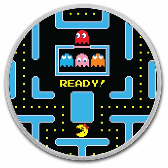 Buy Ms.PAC-MAN™ Dual Mazes 1 oz Colorized Silver Round | APMEX