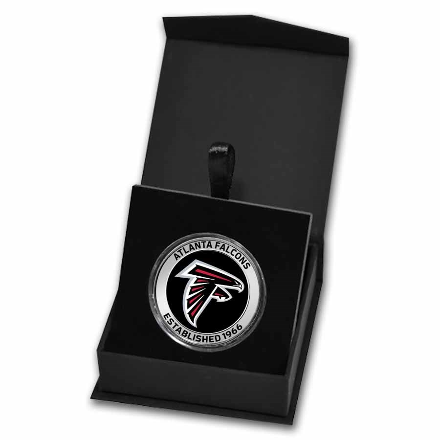 NFL Atlanta Falcons 1 oz Silver Colorized Round (w/Box)