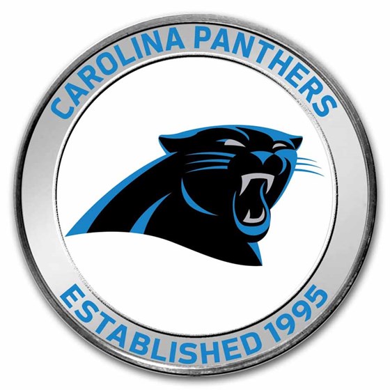 NFL Carolina Panthers 1 oz Silver Colorized Round (w/Box)