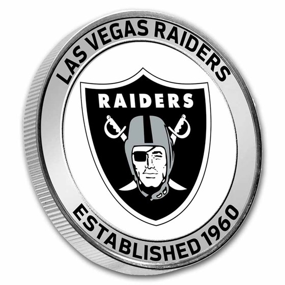 NFL Las Vegas Raiders 1 oz Silver Colorized Round (w/Box)