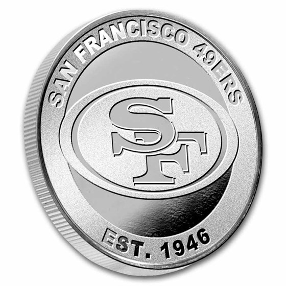 NFL San Francisco 49ers 1 oz Silver Round (w/Box)