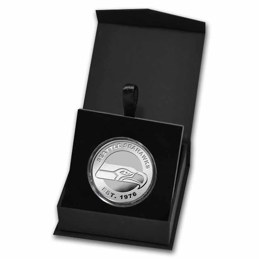 NFL Seattle Seahawks 1 oz Silver Round (w/Box)