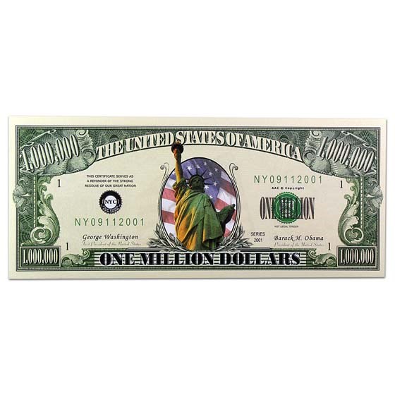 Buy Novelty $1,000,000 Bills - Liberty | APMEX