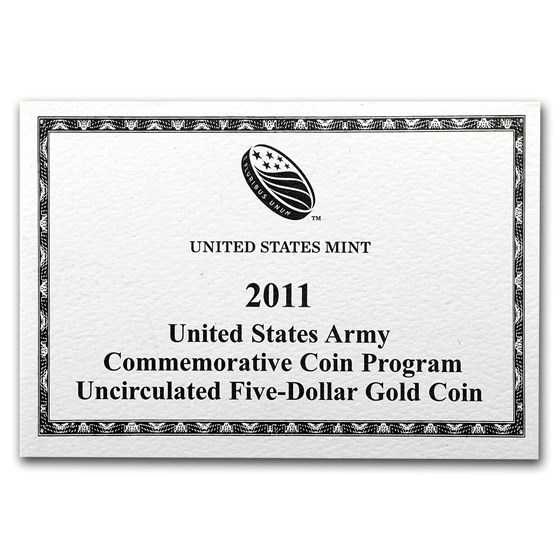 Buy OGP Box & COA - 2011-W United States Army $5 Gold BU Coin | APMEX